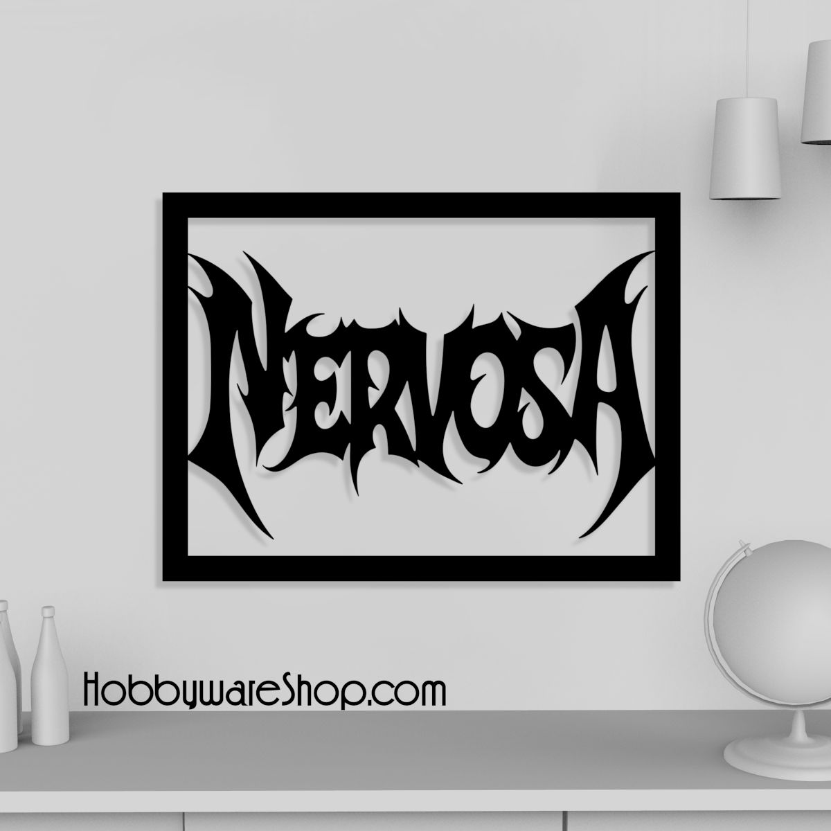 Nervosa Wall Art, Nervosa Logo Artwork Wooden Framed Object For Wall ...