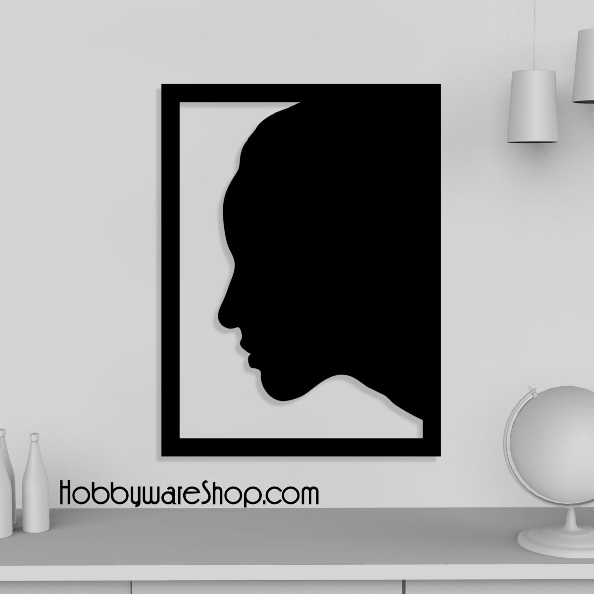 Woman Face Wall Art, Custom Woman Face Artwork Wooden Framed Object For ...