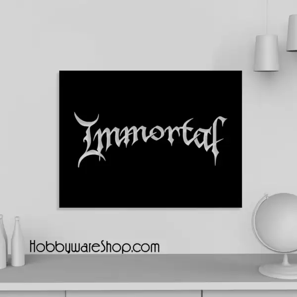 Immortal Wall Art, Immortal Logo Artwork Wooden Framed Object For Wall ...