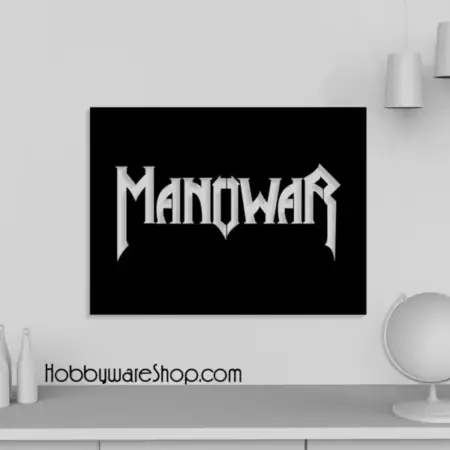 Manowar Wall Art, Manowar Logo Artwork Wooden Framed Object For Wall ...
